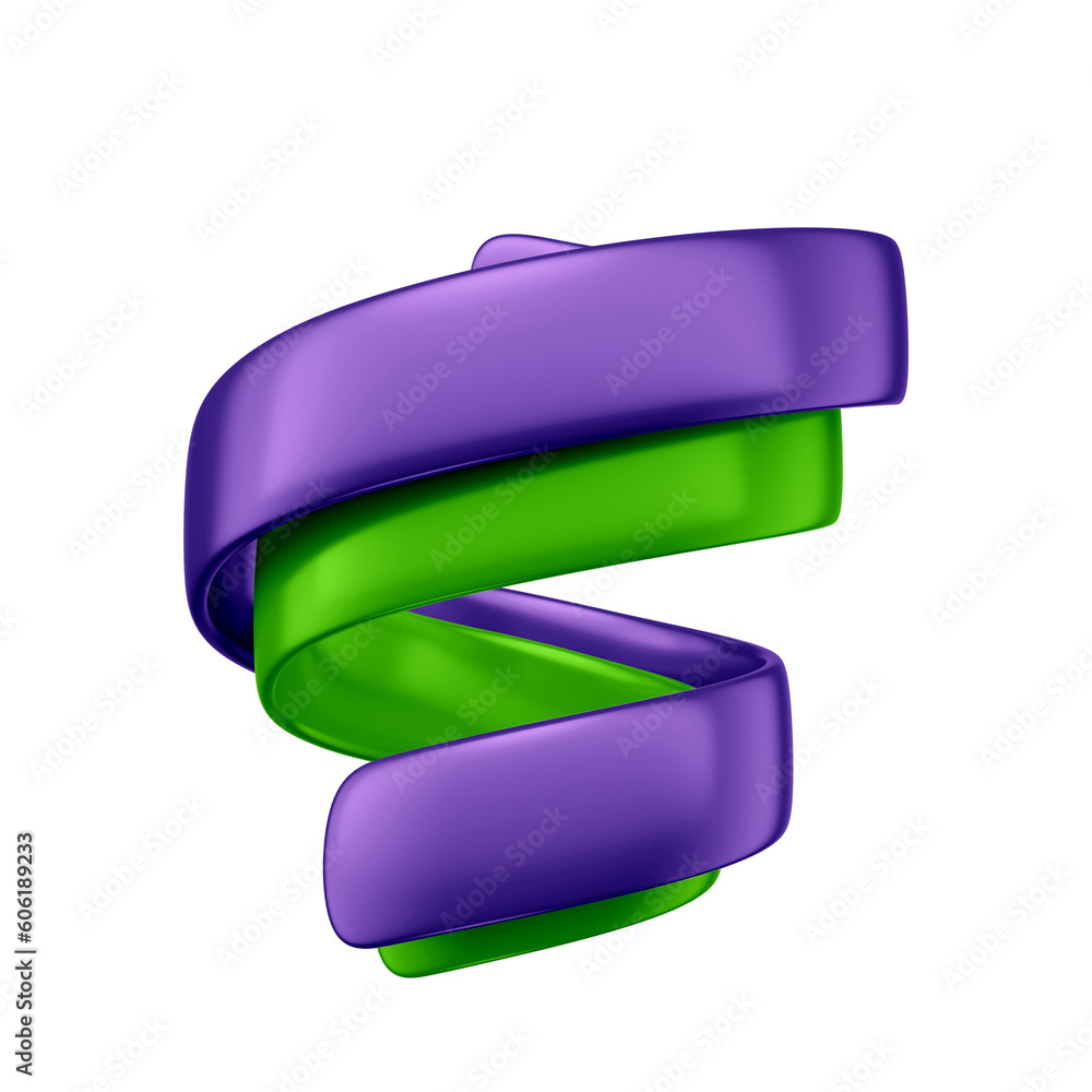 serpentine 3d, assets for brazilian carnival, serpentine icon render ...