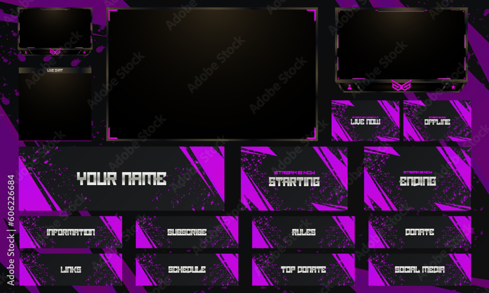 Poster Twitch Overlay Live Stream template set – Wall Art | UkPosters