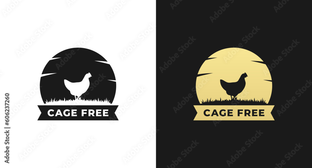 Vetor de Cage free label or Cage free logo vector isolated in flat ...