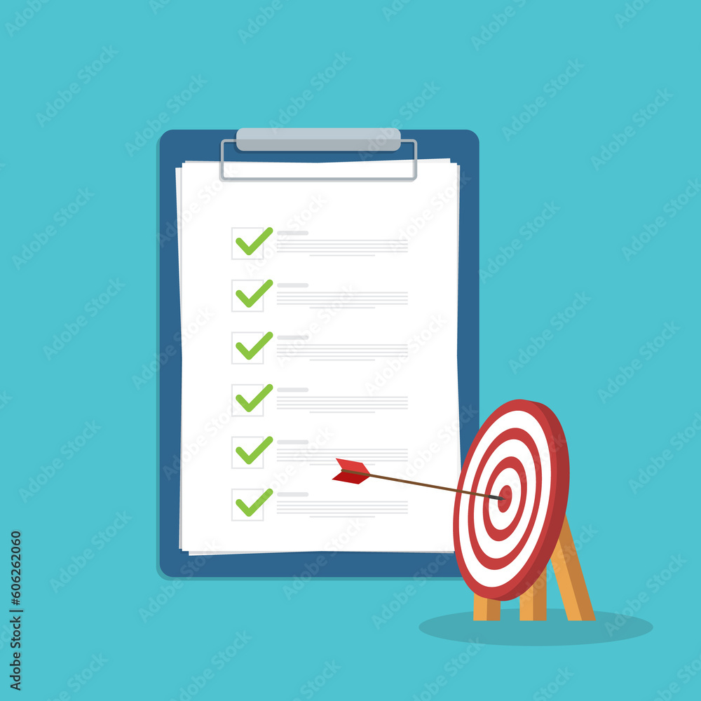 Successful completion of business tasks. Checklist with all tasks ...