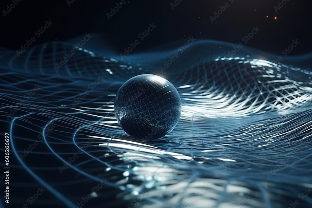 Gravity planet earth, gravitational waves concept. Physical and ...