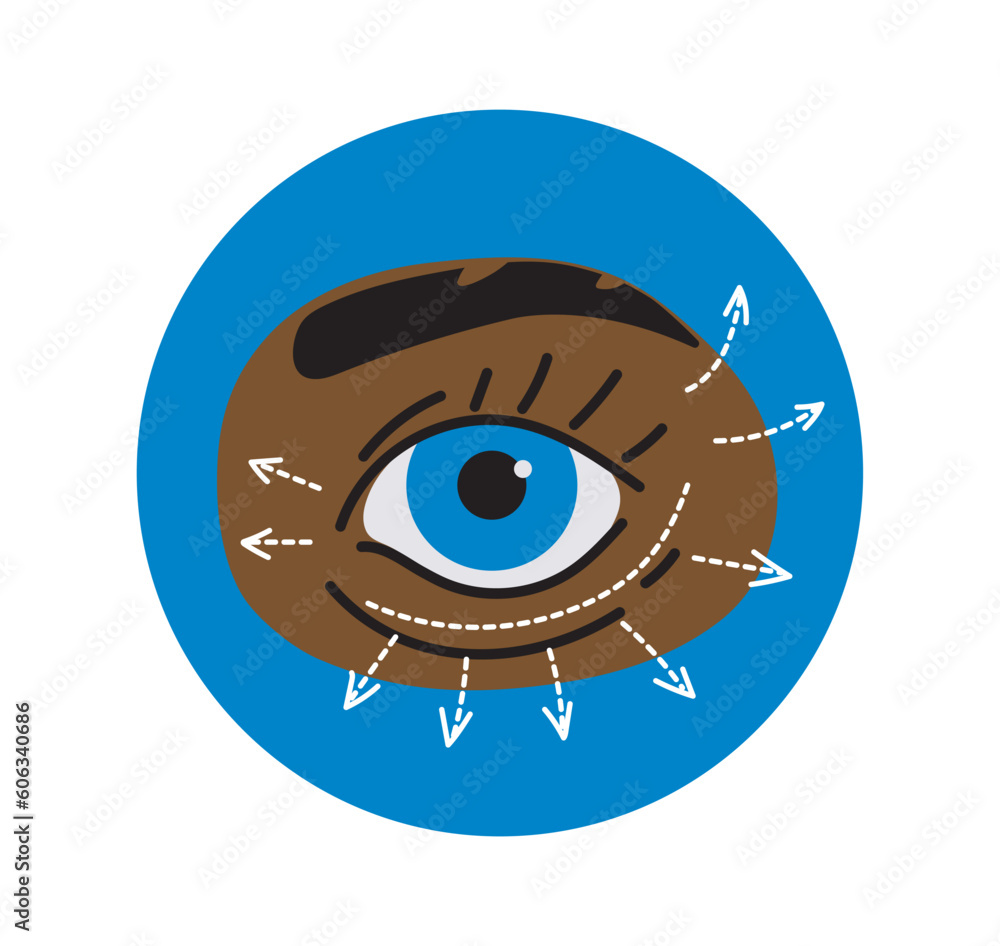 Plastic surgery icon concept. Eye reshaping and vision treatment. Body ...