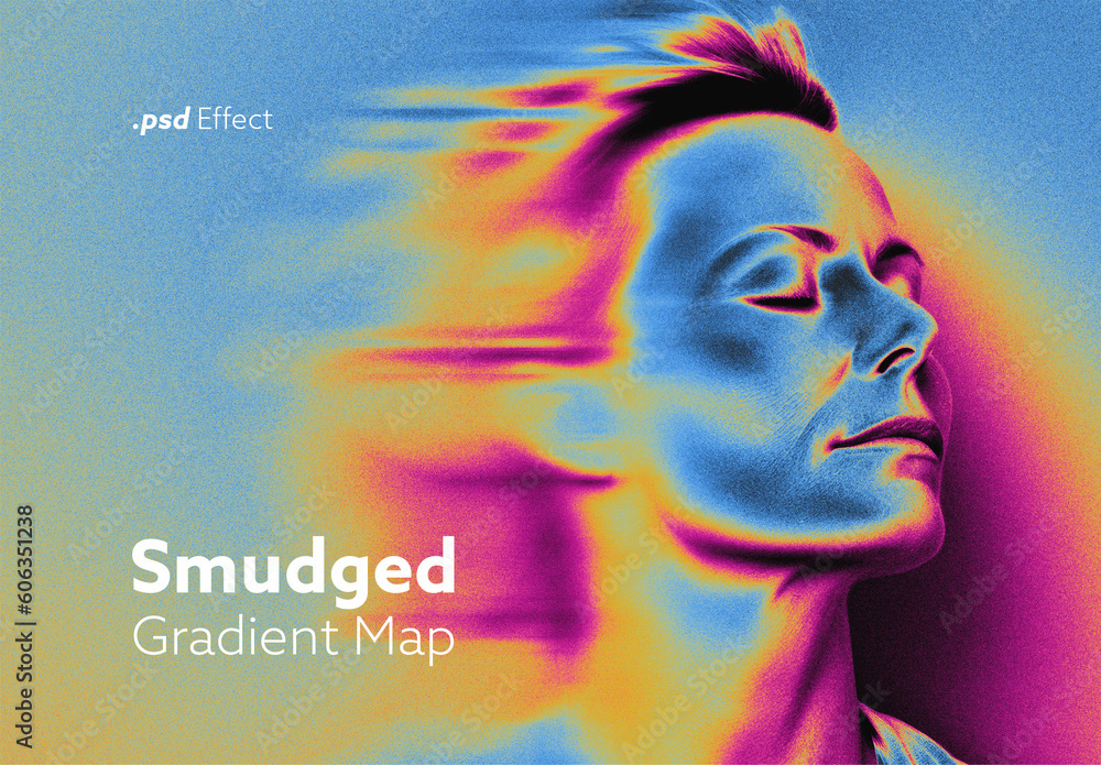 Smudged Gradient Map Effect Stock Template | Adobe Stock Smudged Gradient Map Effect Stock Template | Adobe Stock