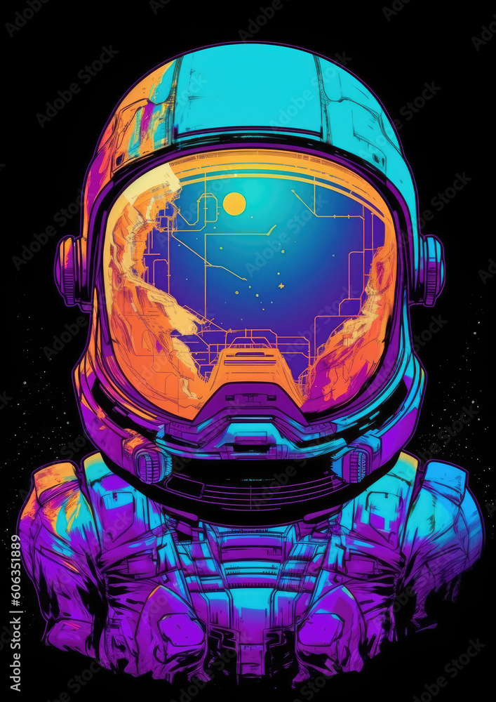 Cosmic Explorer: Commercial Design (Generative AI) Stock Illustration ...