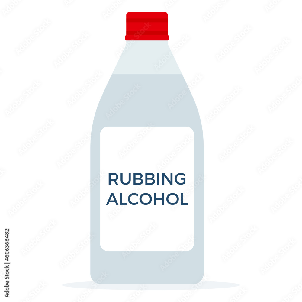 Rubbing alcohol solution in white plastic bottle cartoon vector ...