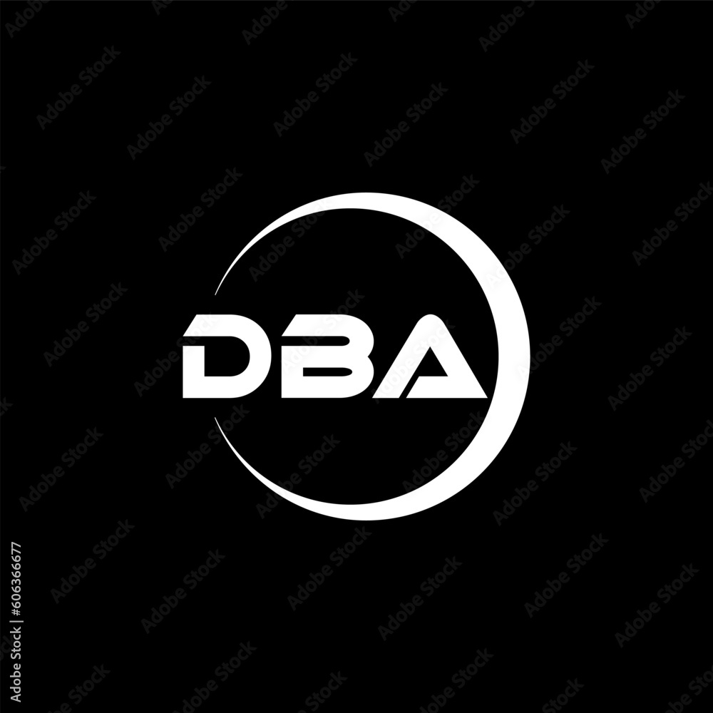 DBA letter logo design with black background in illustrator, cube logo ...