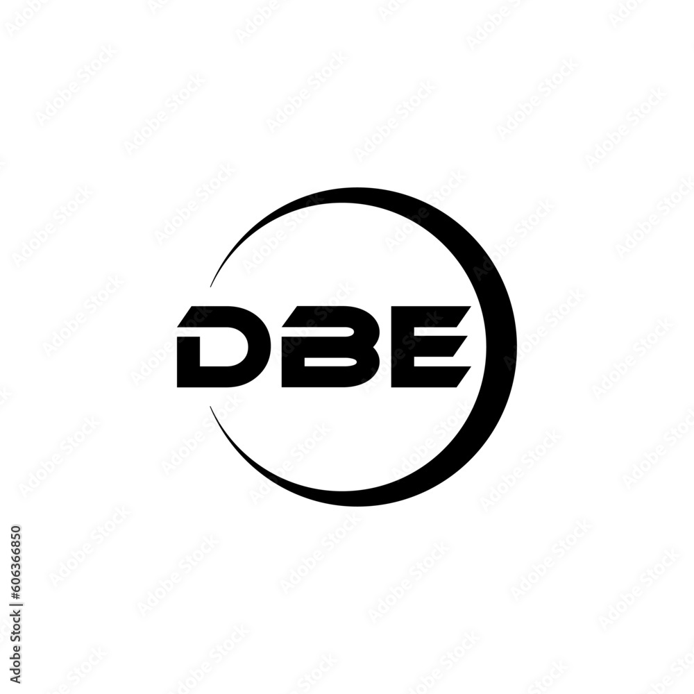 DBE letter logo design with white background in illustrator, cube logo ...