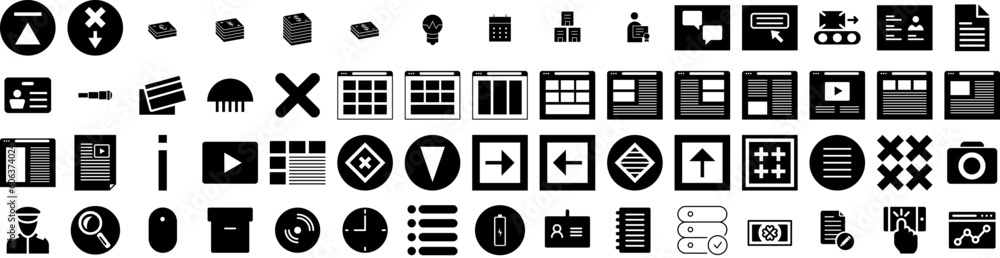 Set Of Formation Icons Isolated Silhouette Solid Icon With Strategy ...