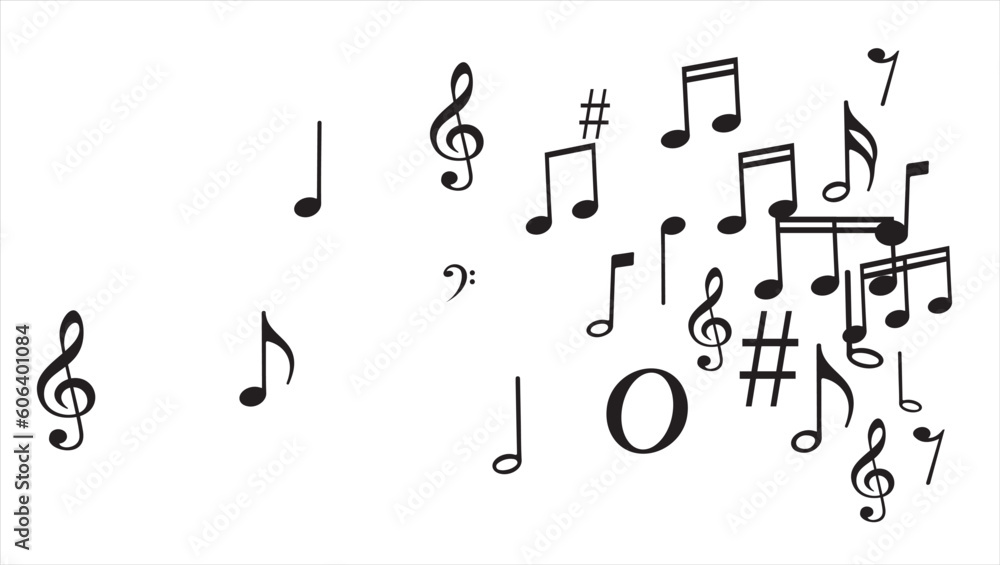 Collection of Music notes icons set. Musical key signs. abstract ...