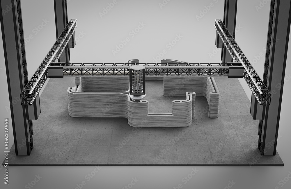 3d printing single-family house with concrete. New technology house ...