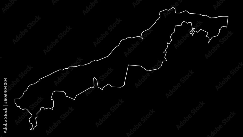 Colon province map of Panama outline animation vídeo de Stock | Adobe Stock