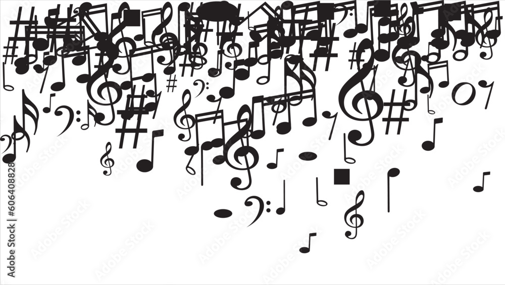 Collection of Music notes icons set. Musical key signs. abstract ...