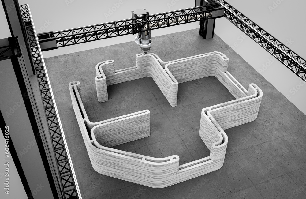 3d printing single-family house with concrete. New technology house ...