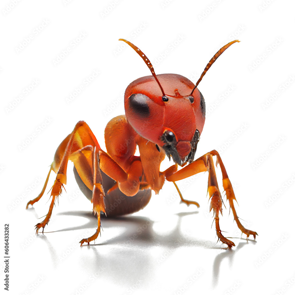 red ant on a transparent background (PNG). Generative AI Stock ...
