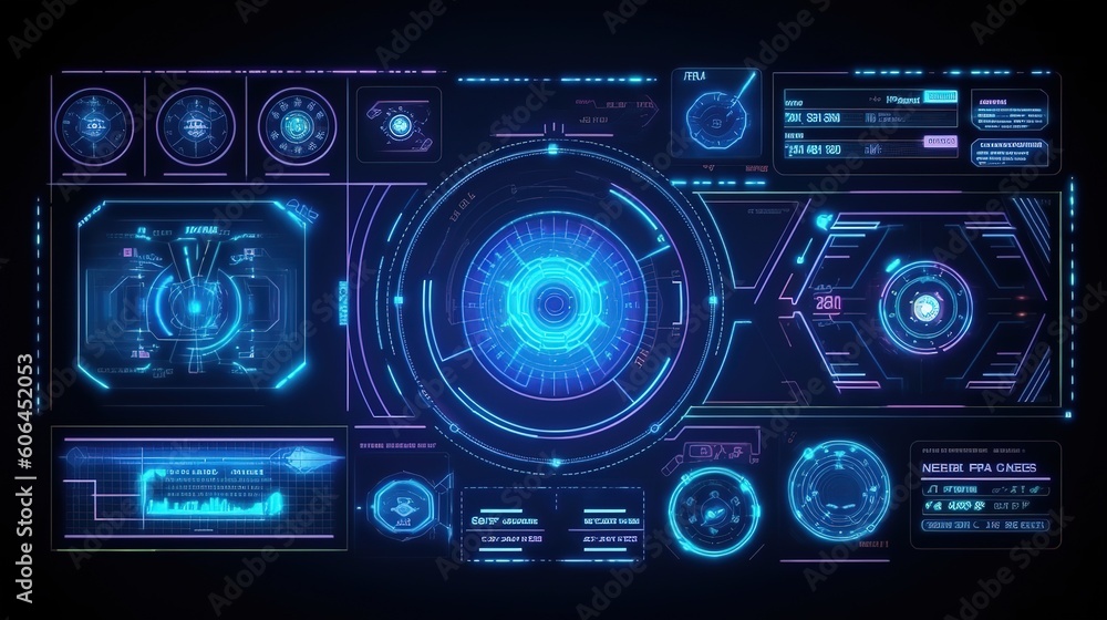 HUD Futuristic Interface.Hud,GUI for game background design. Technology ...