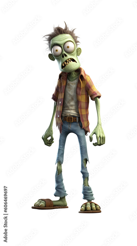 Cartoon style zombie animated character,ai generated Stock Illustration ...