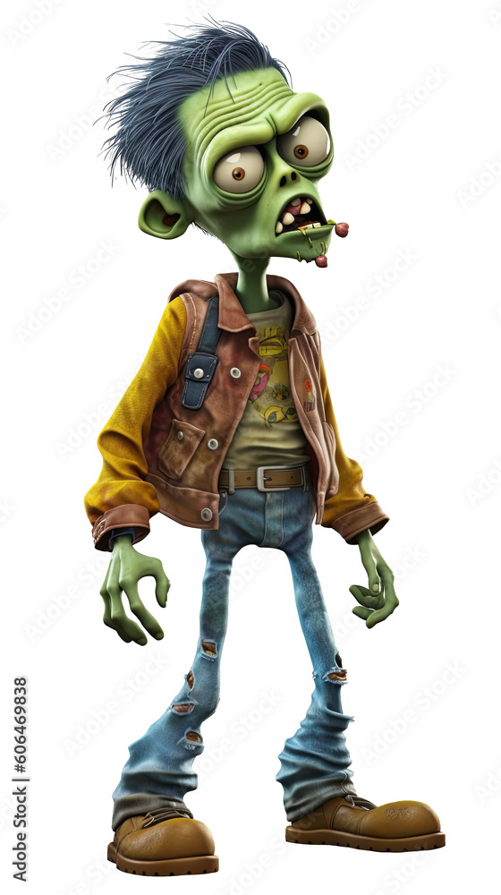 Cartoon style zombie animated character,ai generated Stock Illustration ...