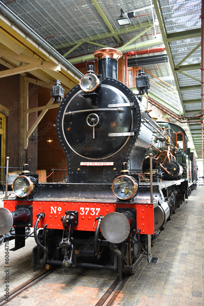 Utrecht, Netherlands. May 2023. Old steam locomotives at the Railway ...