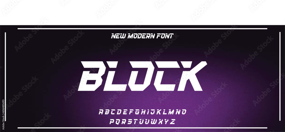 BLOCK, font letter set. Luxury vector typeface for company. Modern ...