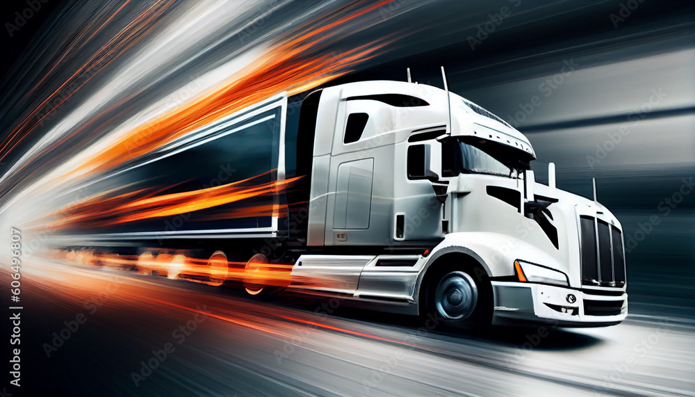 Super fast Truck automobile concept design with fire. Luxury speed race ...