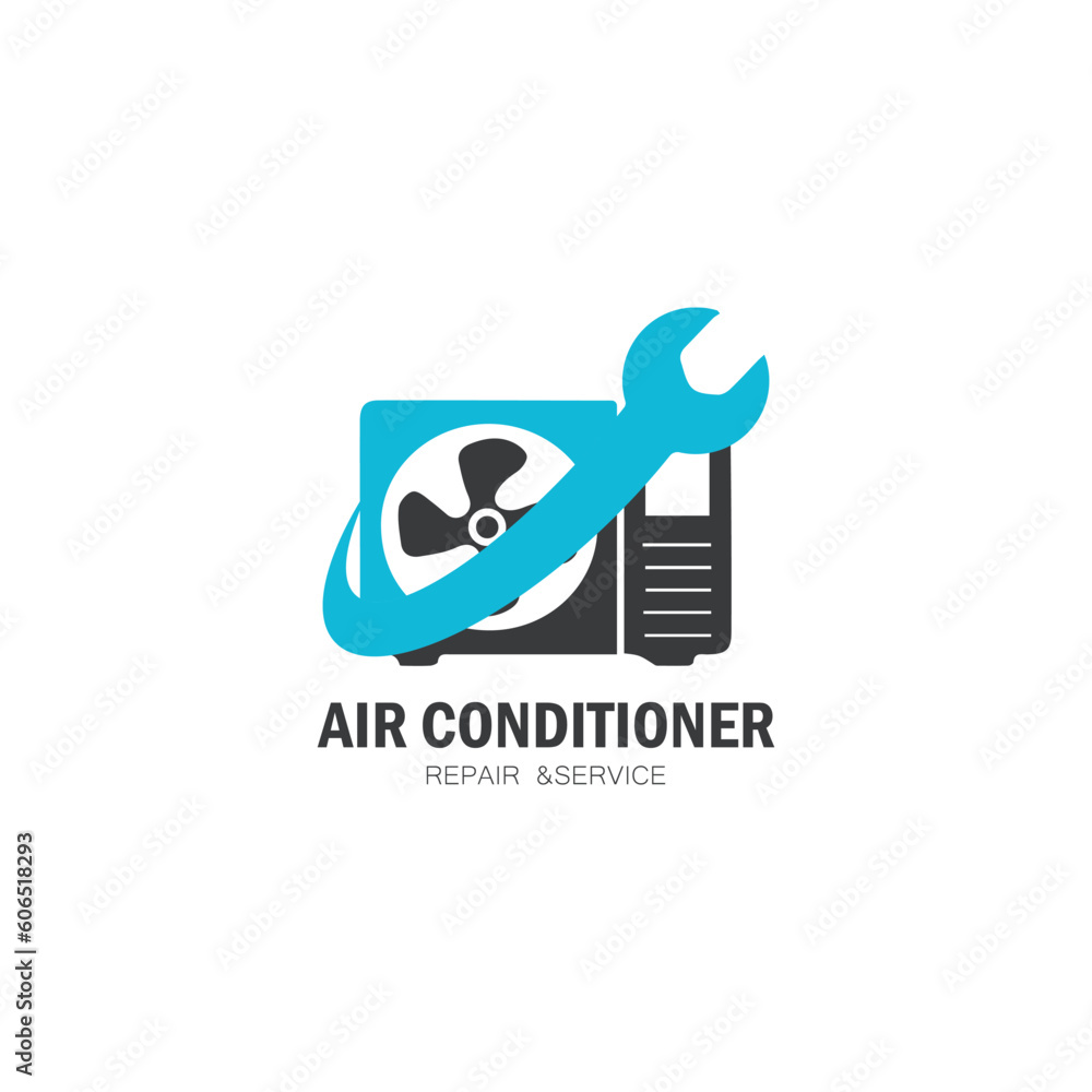 Repair and service air conditioner symbol. Ventilation cooling and ...