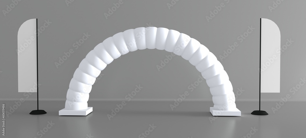 Inflatable arch, 3d rendering. Advertising arch template. Suitable for ...