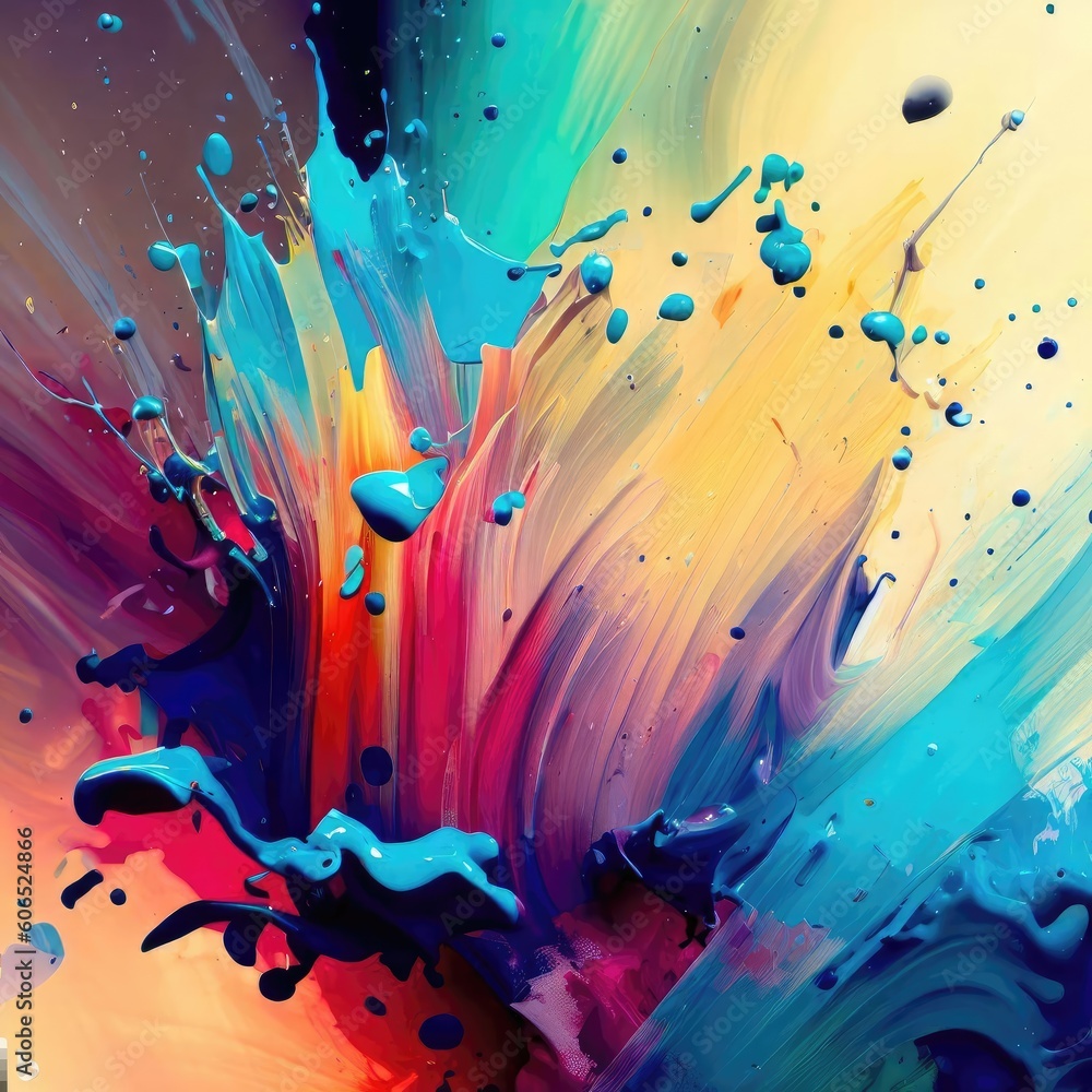 Abstract color splash background, ai generated art. Stock Illustration ...