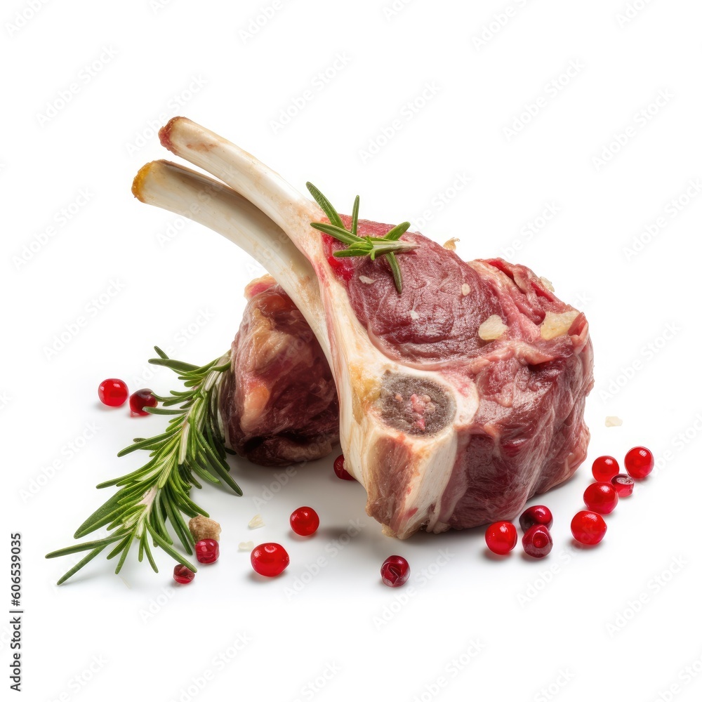 Lamb shank meat isolated on white background. Generative AI Stock ...