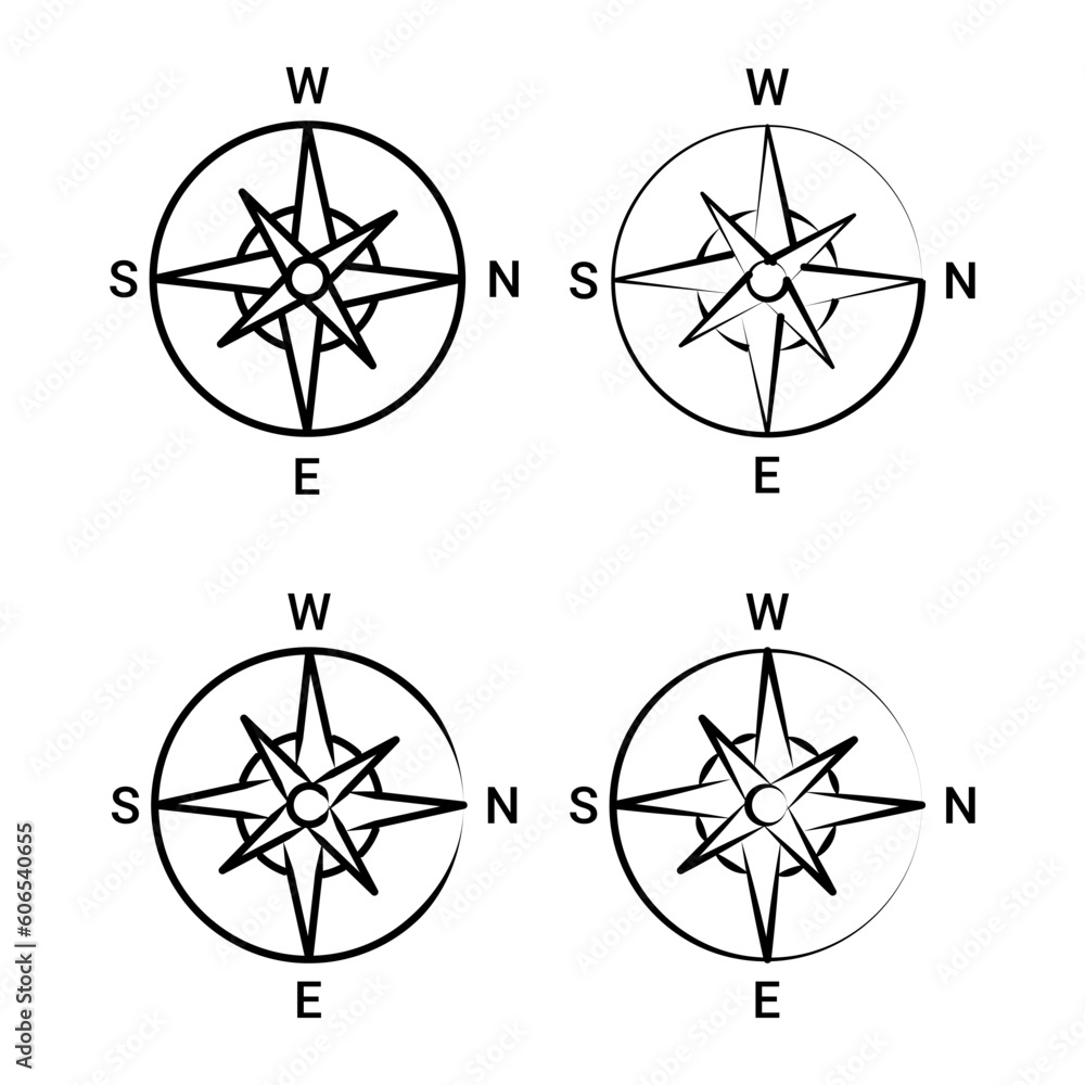Vetor de Compass icon, wind rose icons symbol vector design. Compass ...