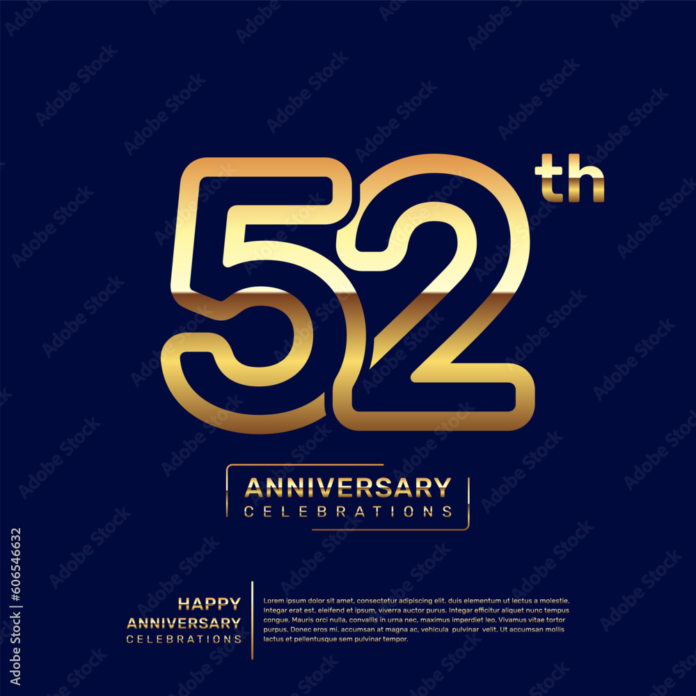 52 year anniversary logo design, anniversary celebration logo with ...