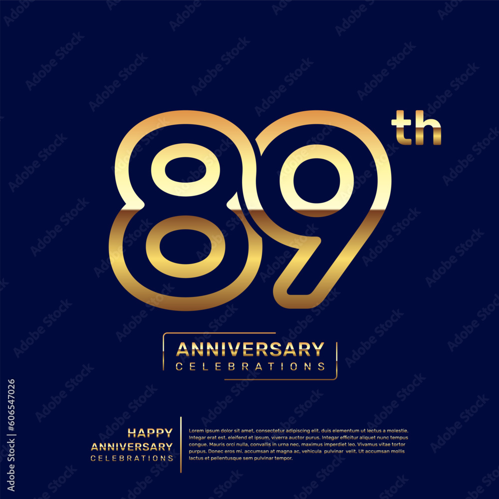 89 year anniversary logo design, anniversary celebration logo with ...