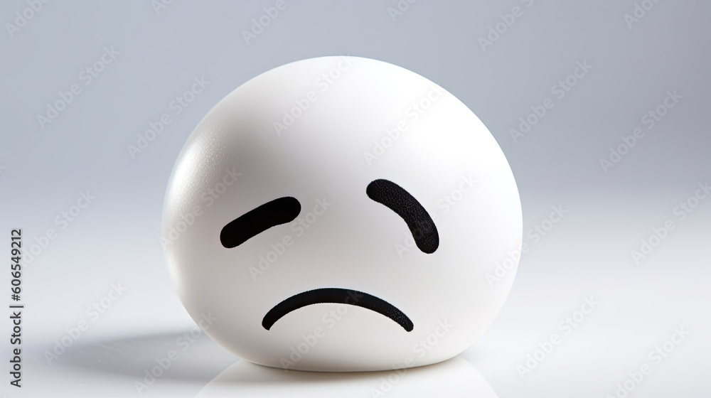 Sad face on a white background. Emoticon with emotions. Stock ...