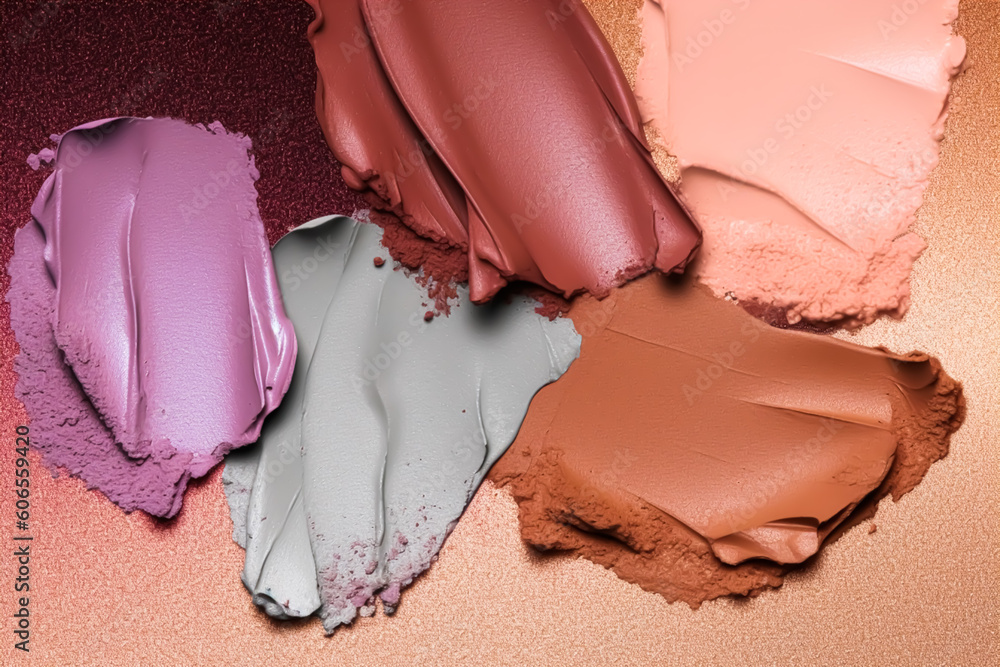 Beauty make-up product smudge, smear or sample texture as abstract ...
