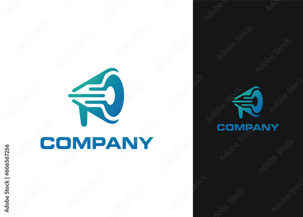 Megaphone Logo Design - Logo Design Template Stock Vector | Adobe Stock