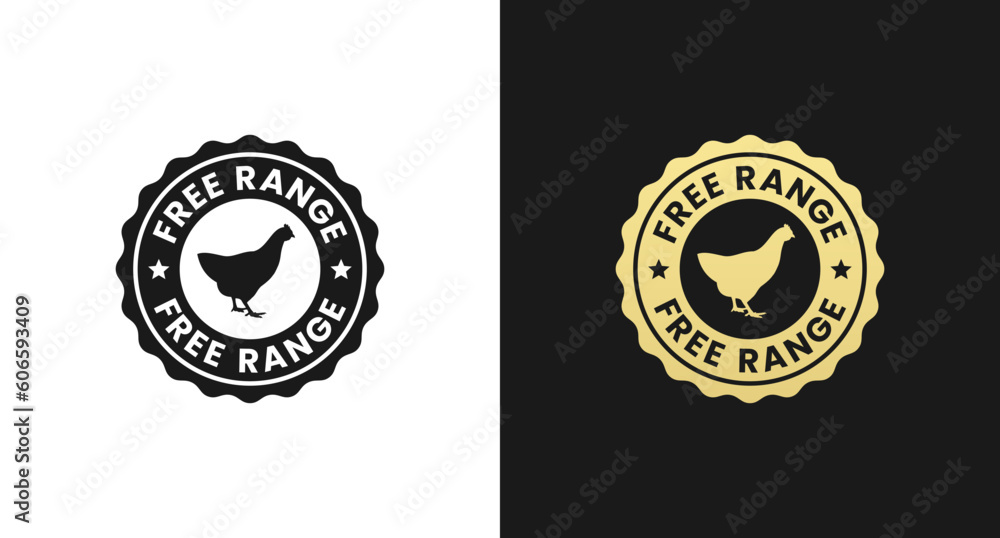 Free range stamp or Free range label vector isolated in flat style ...