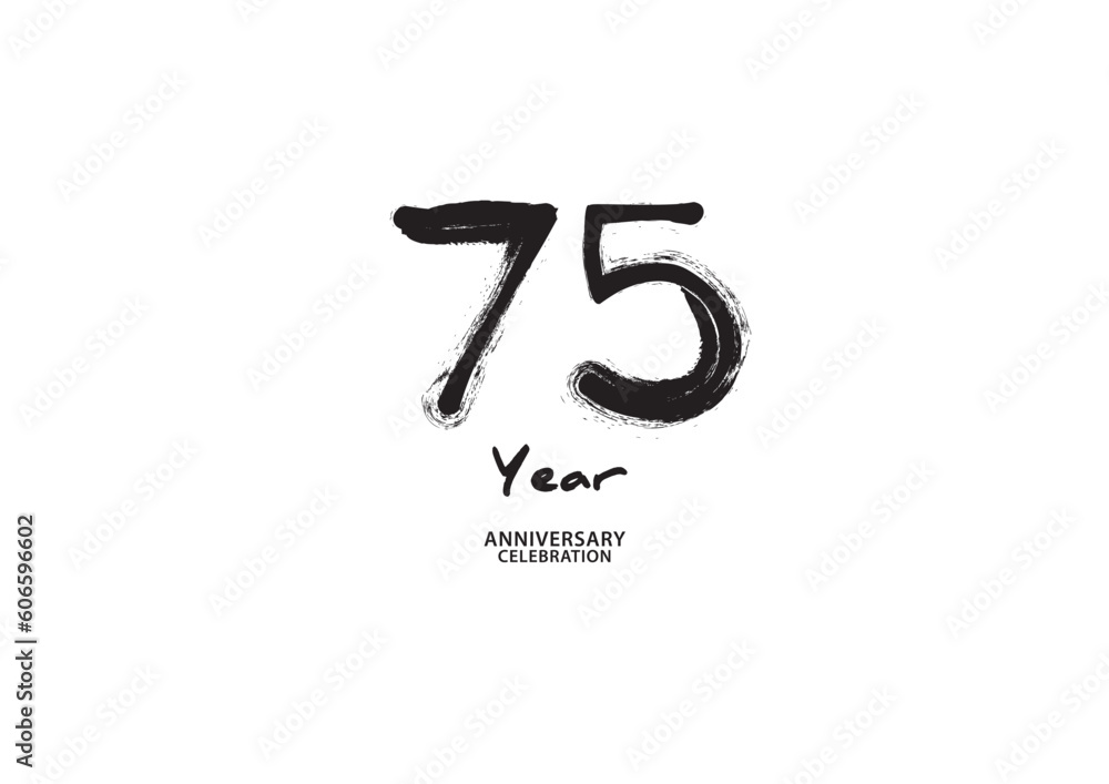75 year anniversary celebration logotype on white background for poster ...