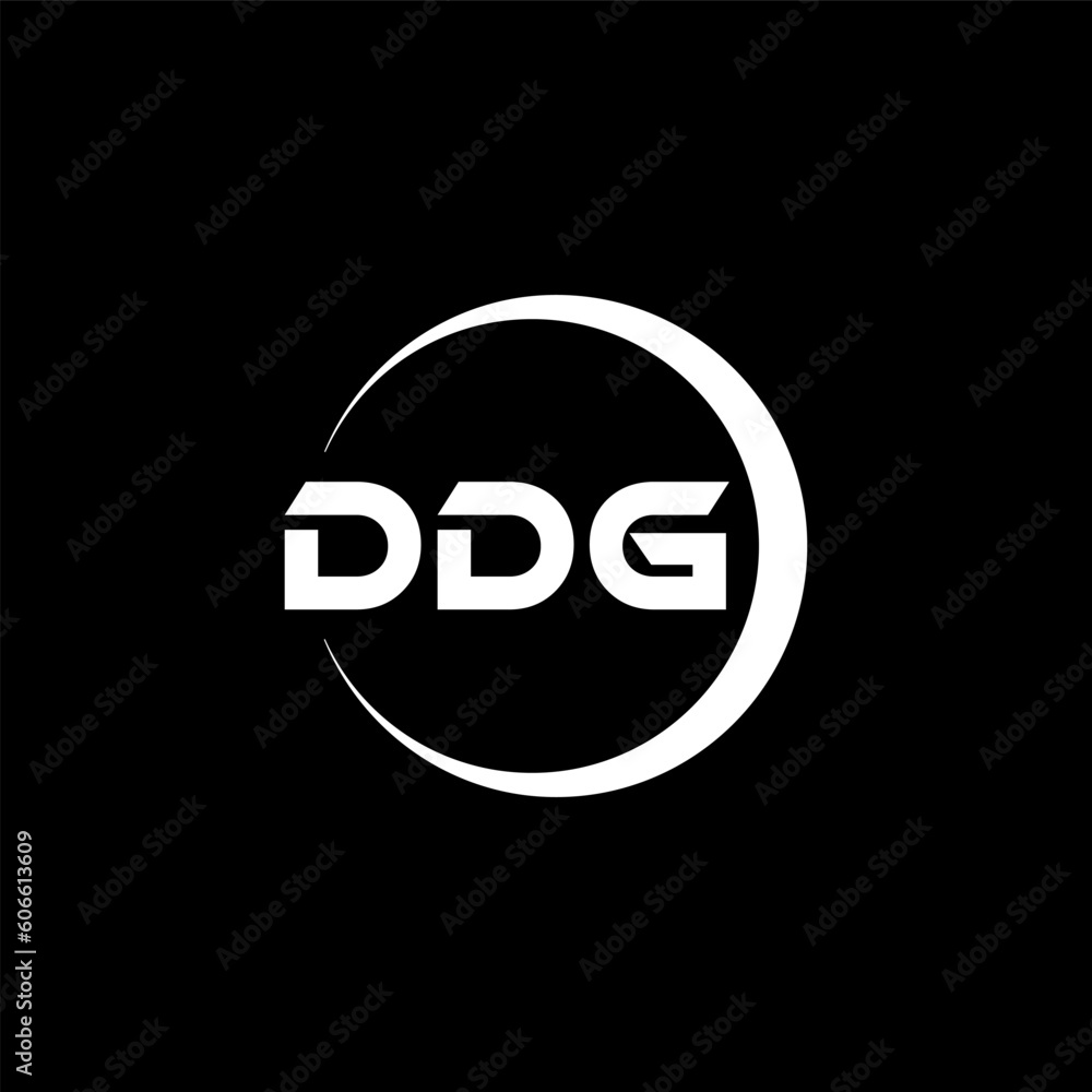 DDG letter logo design with black background in illustrator, cube logo ...