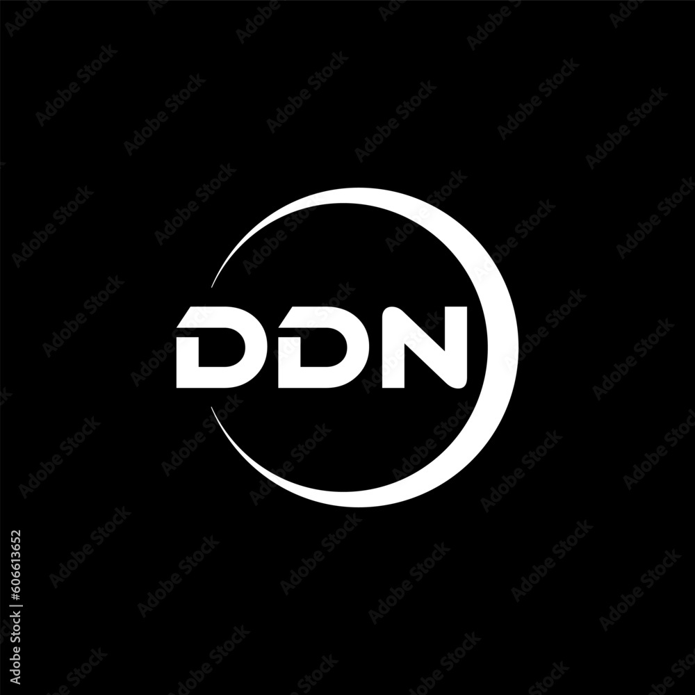 DDN letter logo design with black background in illustrator, cube logo ...