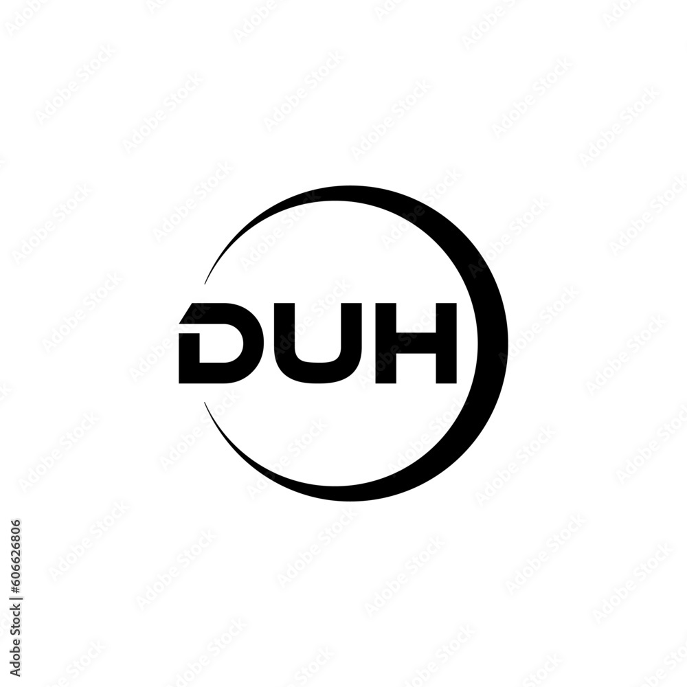 DUH letter logo design with white background in illustrator, cube logo ...