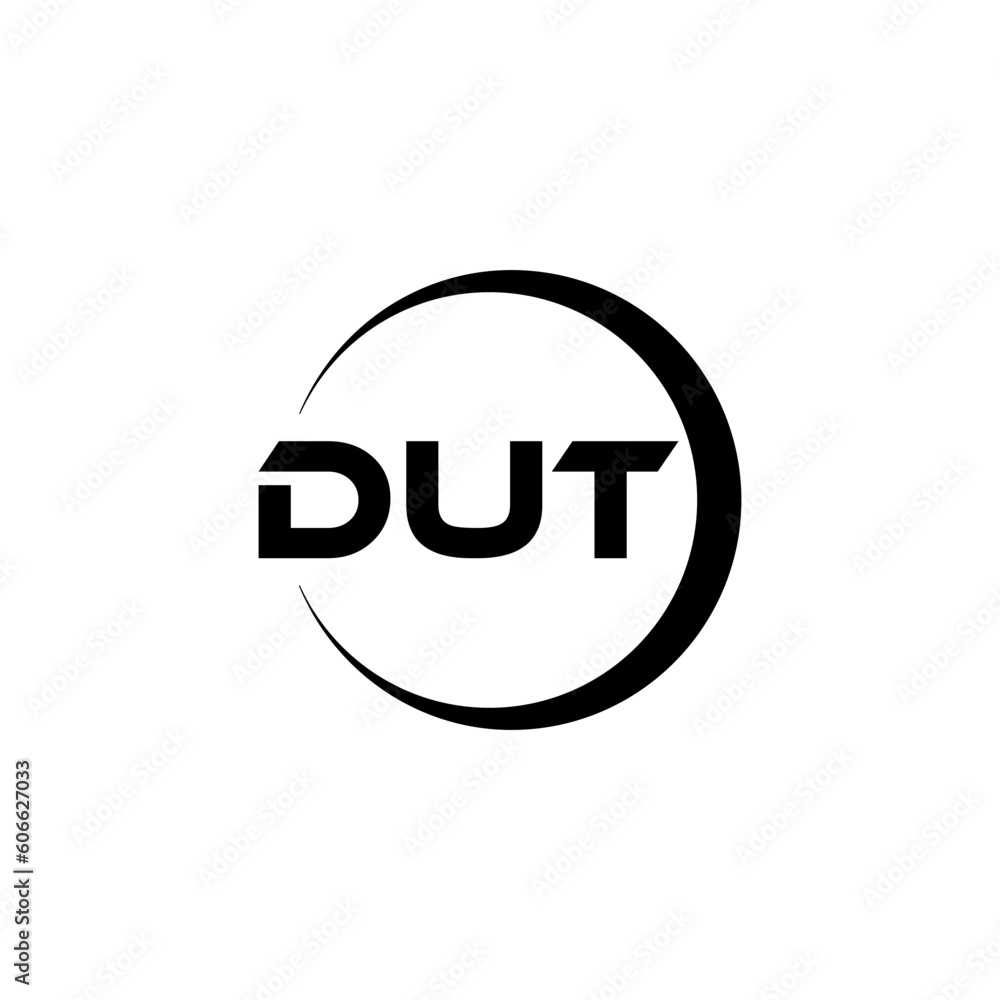 DUT letter logo design with white background in illustrator, cube logo ...