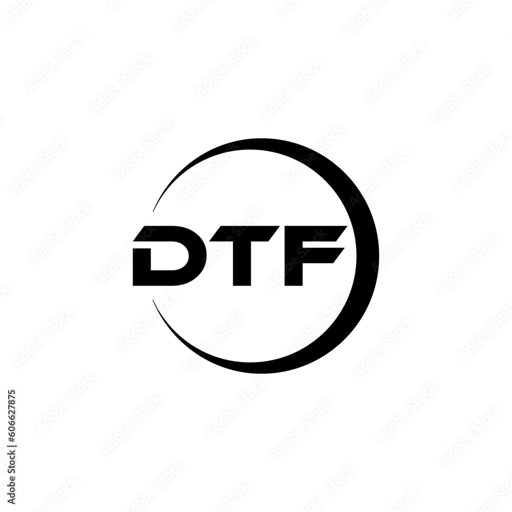 DTF letter logo design with white background in illustrator, cube logo ...