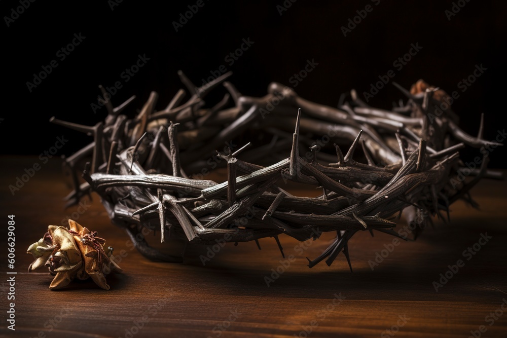 Jesus christ with crown of thorns easter crucification or resurrection ...