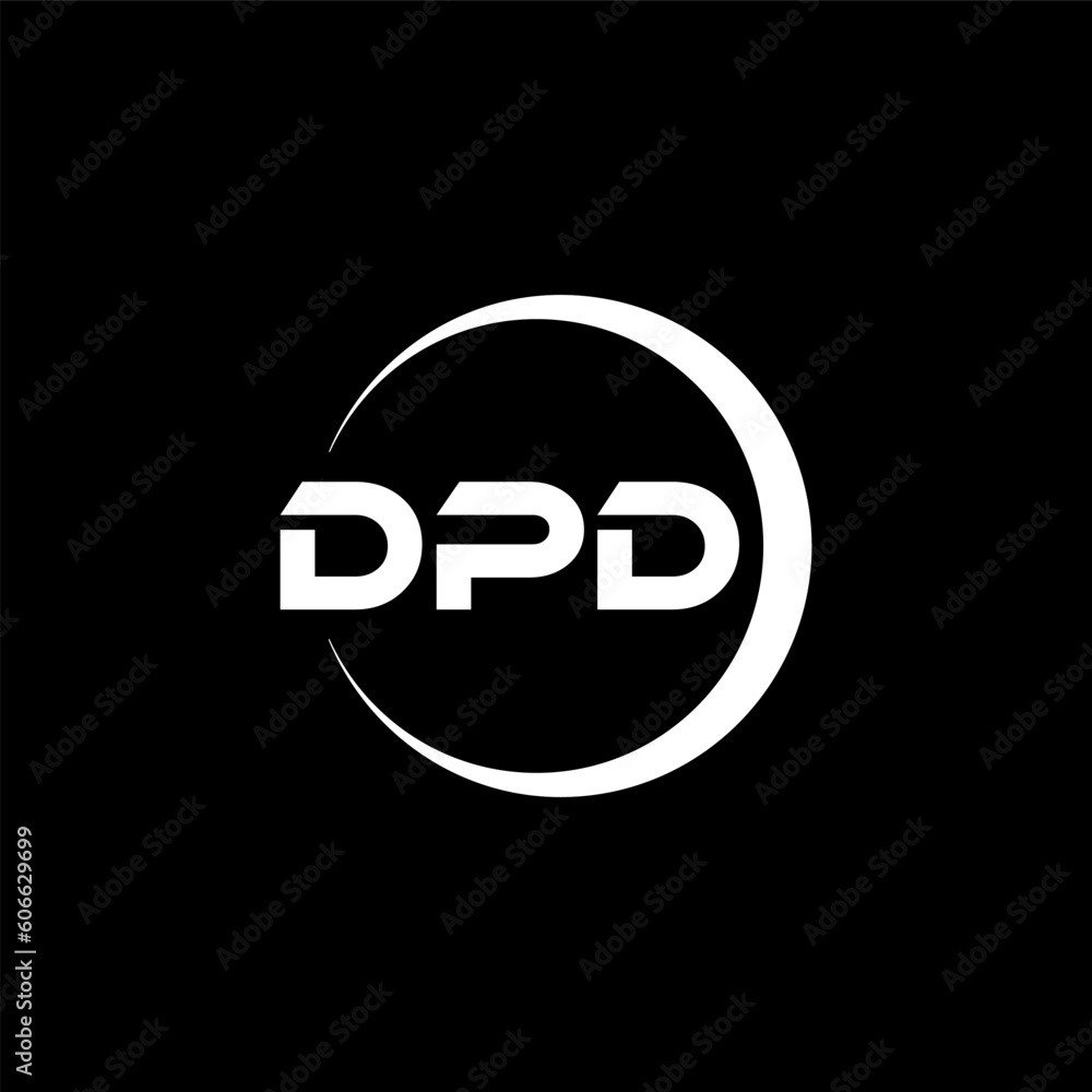 DPD letter logo design with black background in illustrator, cube logo ...