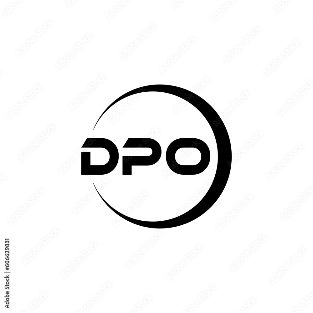 DPO letter logo design with white background in illustrator, cube logo ...