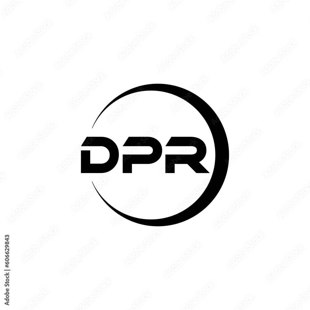 DPR letter logo design with white background in illustrator, cube logo ...