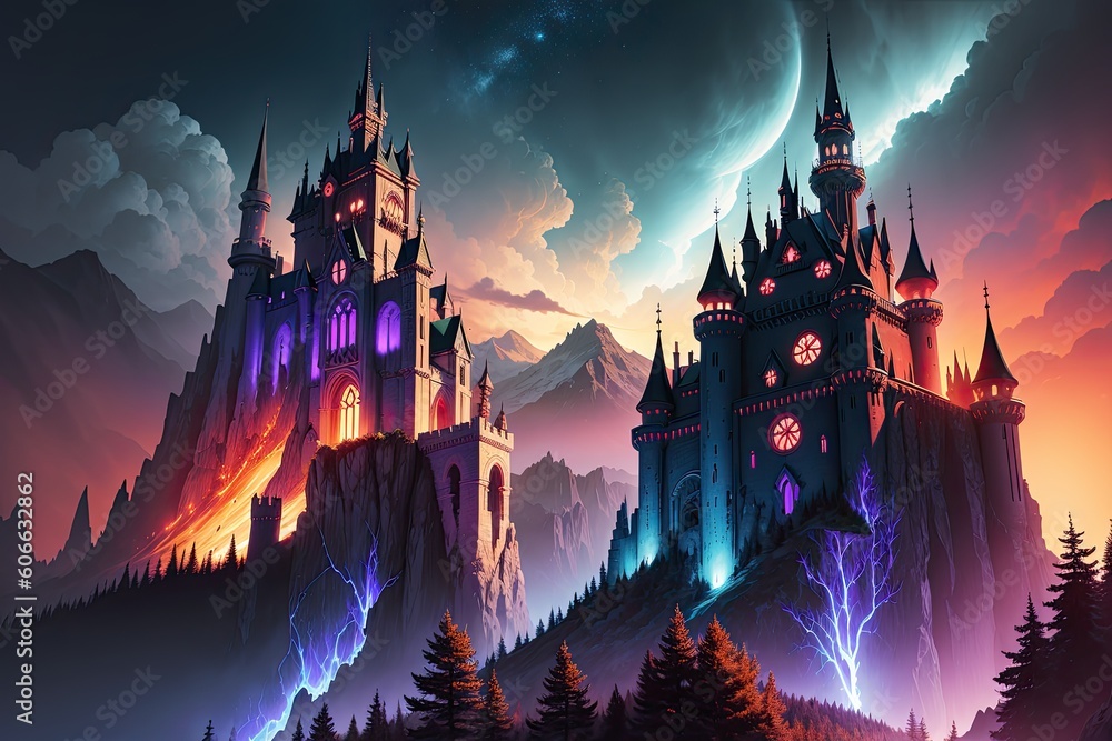 Grimm Moonlight: Haunted Magic of a Fantasy World's Manor. Generative ...