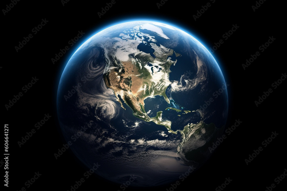 Science and environment concept. Planet Earth background and view from ...