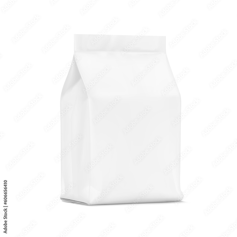 Realistic vertical bag mockup. Half side view. Vector illustration ...