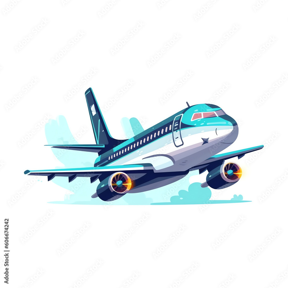 AI generated: airplane vector drawing isolated white background air ...