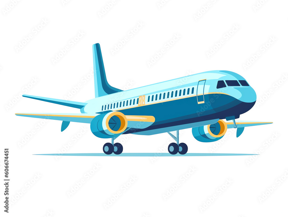 AI generated: airplane vector drawing isolated white background air ...
